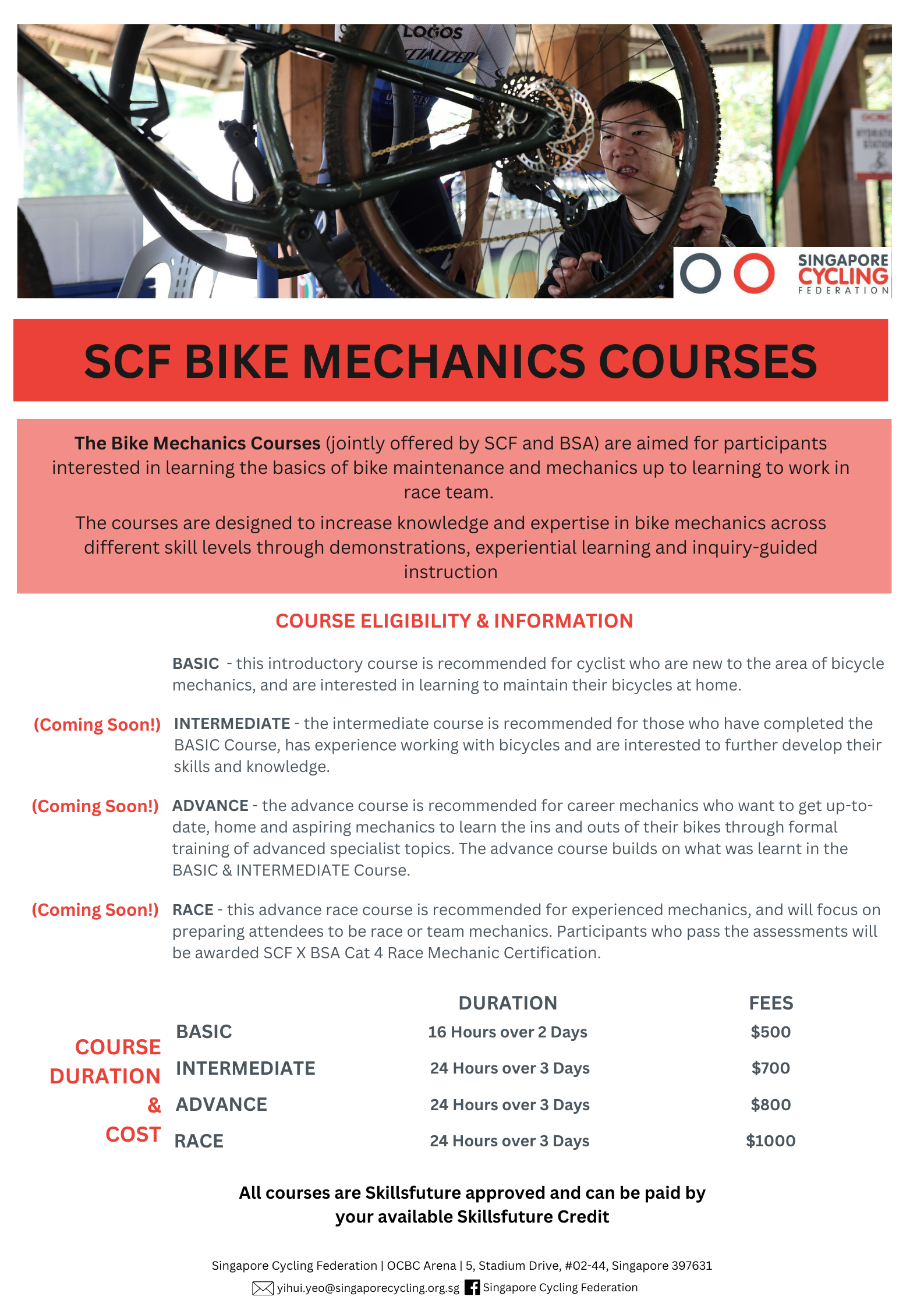 SCF Bike Mechanics Course – Singapore Cycling Federation