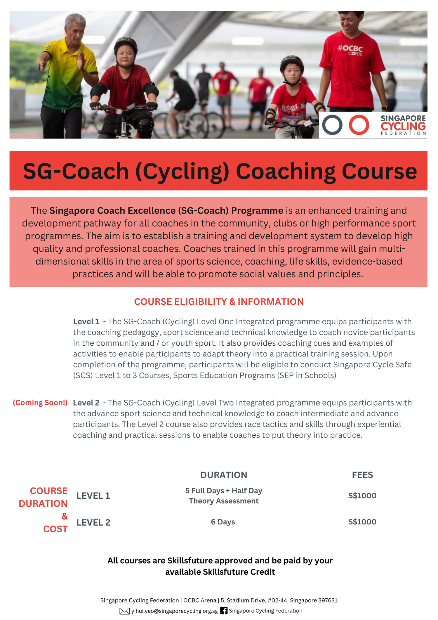 SG-Coach (Cycling) Program – Singapore Cycling Federation